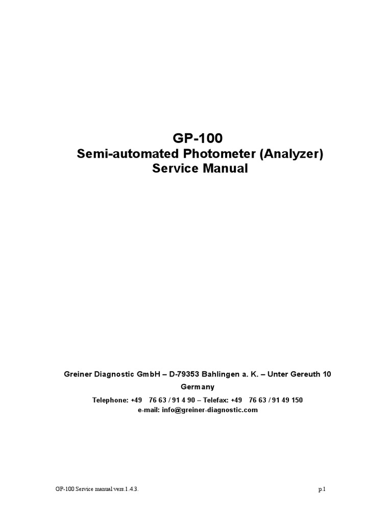 GP-100 Service Manual. Vers1.4.3.edoc | Download Free PDF | Analog To ...