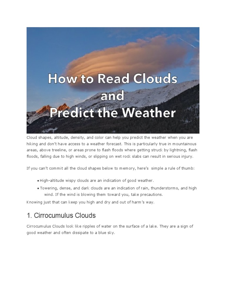 Reading Clouds for Weather Prediction | PDF