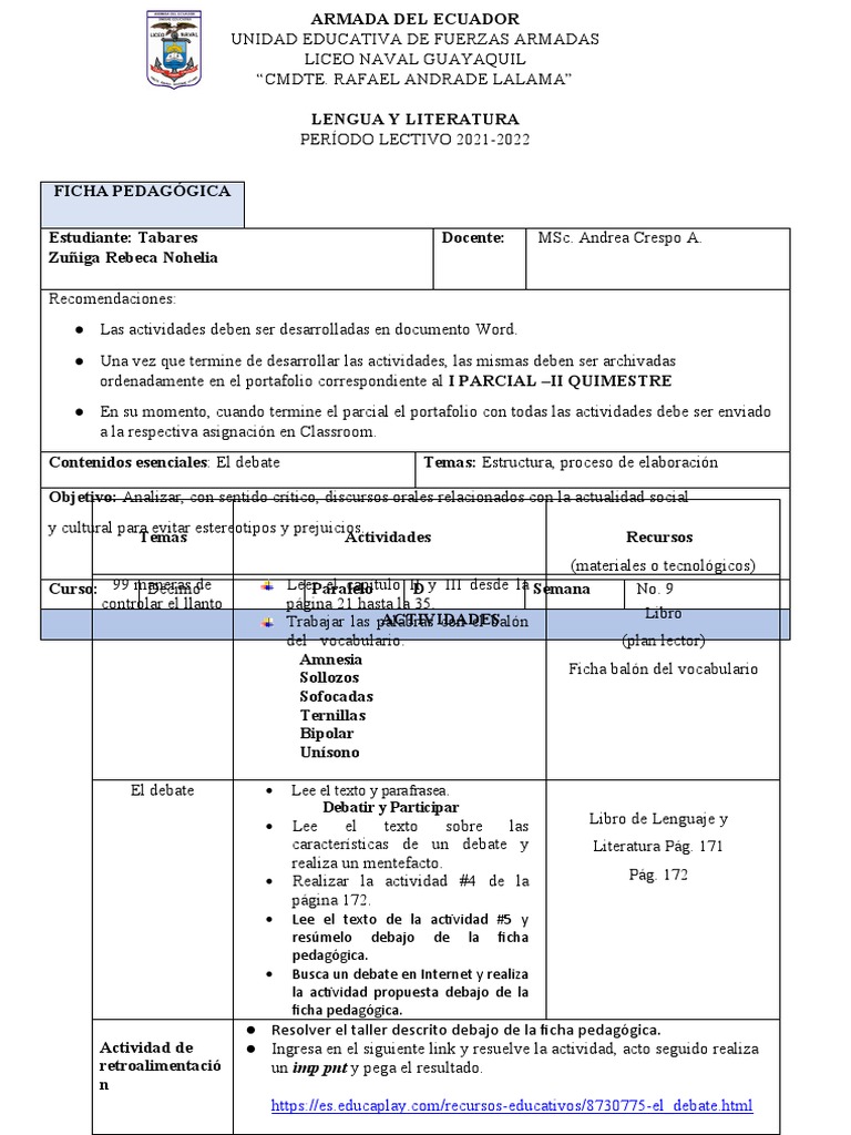 Semana 9 de Lenguaje | PDF