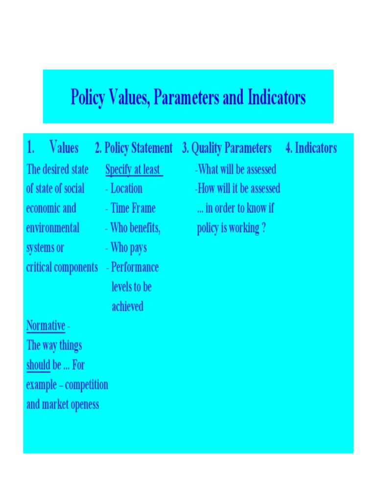 Policy Values and Assessment Indicators | PDF