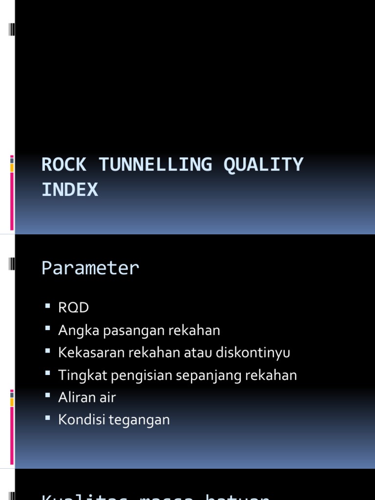 Rock Tunnelling Quality Index | PDF Rock Tunnelling Quality Index | PDF