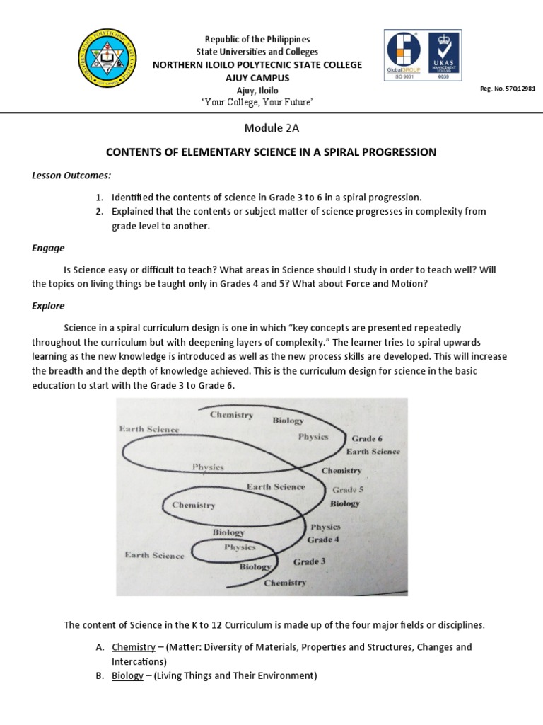 Contents of Elementary Science in A Spiral Progression | PDF | Science ...