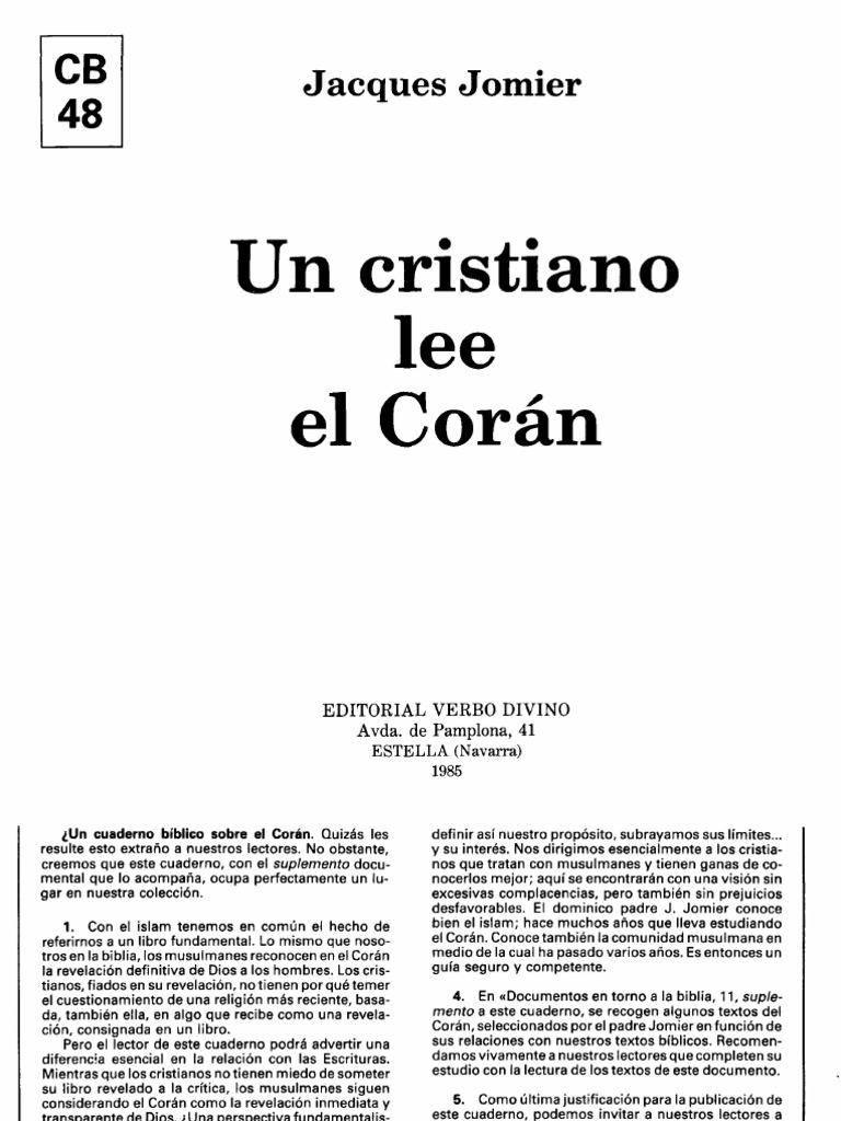 Un Cristiano Lee El Corán - JOMIER, Jacques | PDF | Corán | Islam