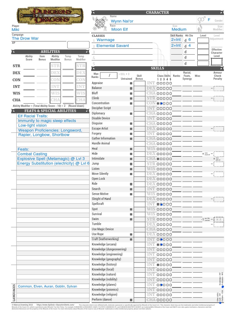Warmage - Prestige Elemental Savant | PDF | Dungeons & Dragons ...