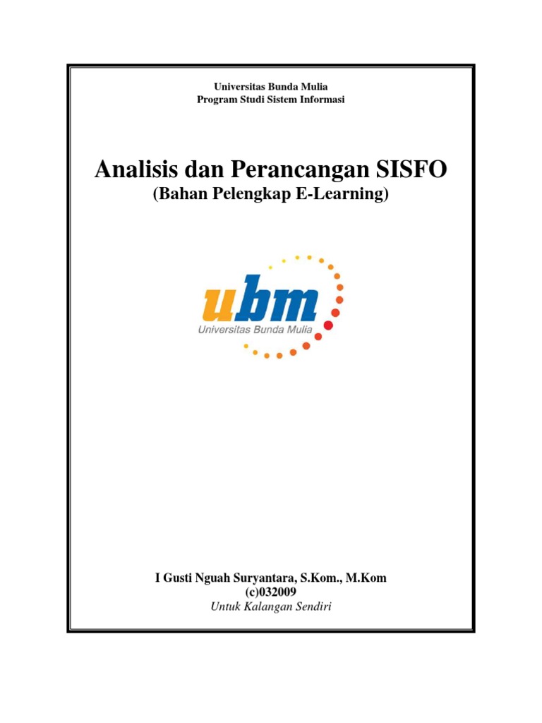 Analisis Dan Perancangan Sisfo | PDF | Komputer