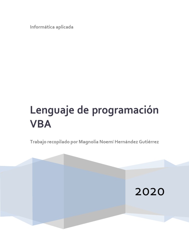 Fundamentos de Programación VBA | PDF | Objeto (informática) | Microsoft Excel
