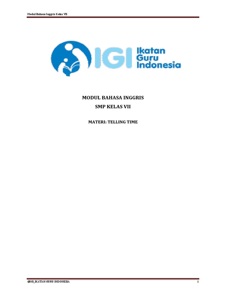 Modul B Inggris Igi Kelas Vii Cecep Gaos | PDF