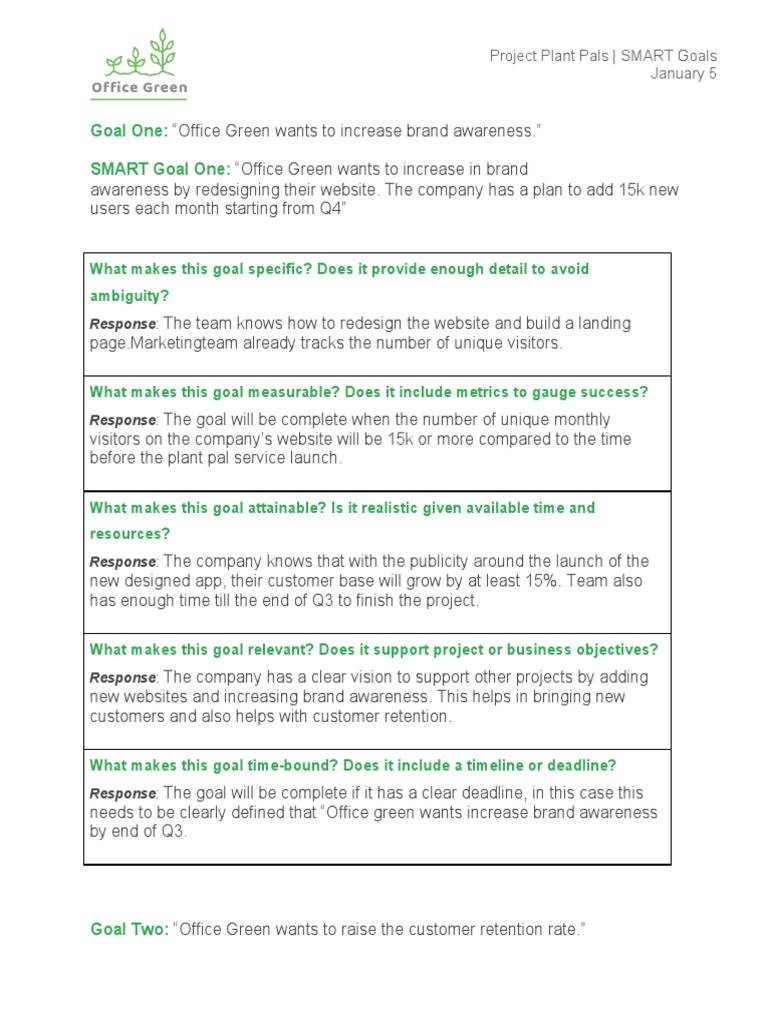 Activity Template - SMART Goals | PDF | Goal | Customer Satisfaction