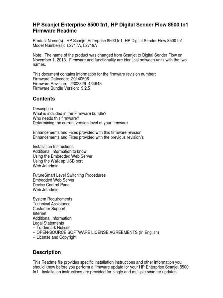 HP Scanjet Enterprise 8500 fn1, HP Digital Sender Flow 8500 fn1 ...