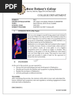 Badminton Sports Project | PDF | Racquet Sports | Athletic Sports