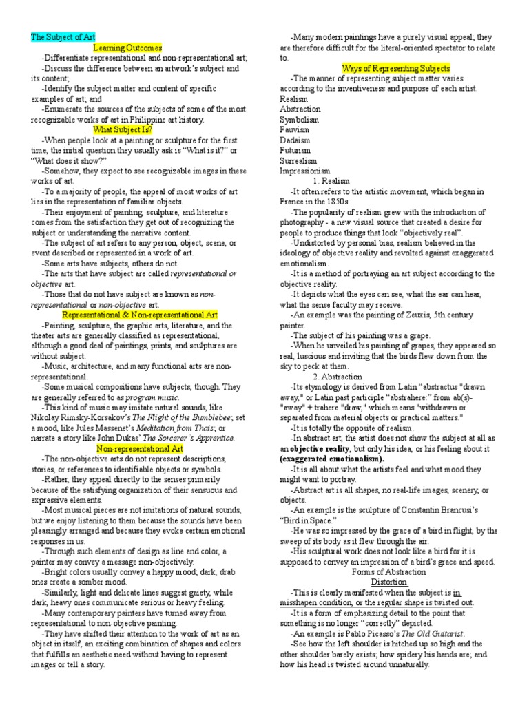 Objective Art. Representational or Non-Objective Art.: (Exaggerated ...