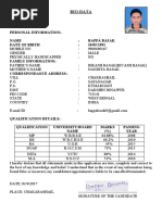 Simple Biodata Format | PDF