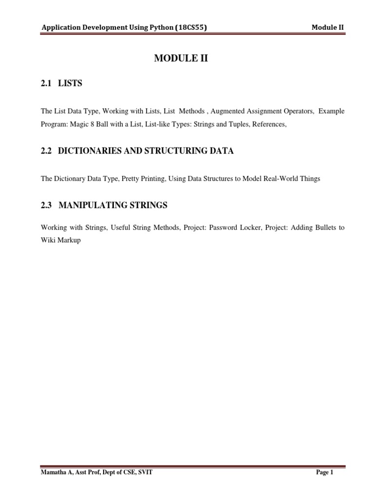 Python Module 2 Vtu Pdf Control Flow String Computer Science