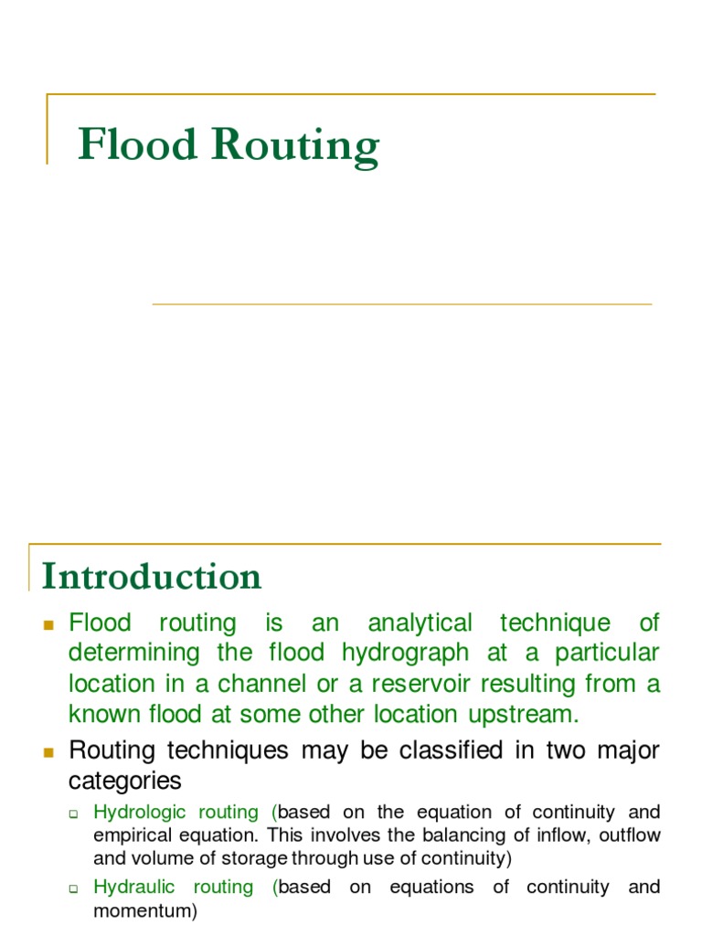 12 Flood Routing | PDF | Discharge (Hydrology) | Reservoir