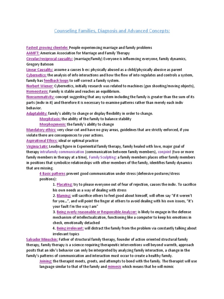 Counseling Families: An Overview of Foundational Concepts and Advanced ...
