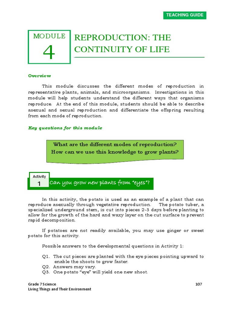 Reproduction The Continuity of Life - Compress | PDF | Fertilisation ...