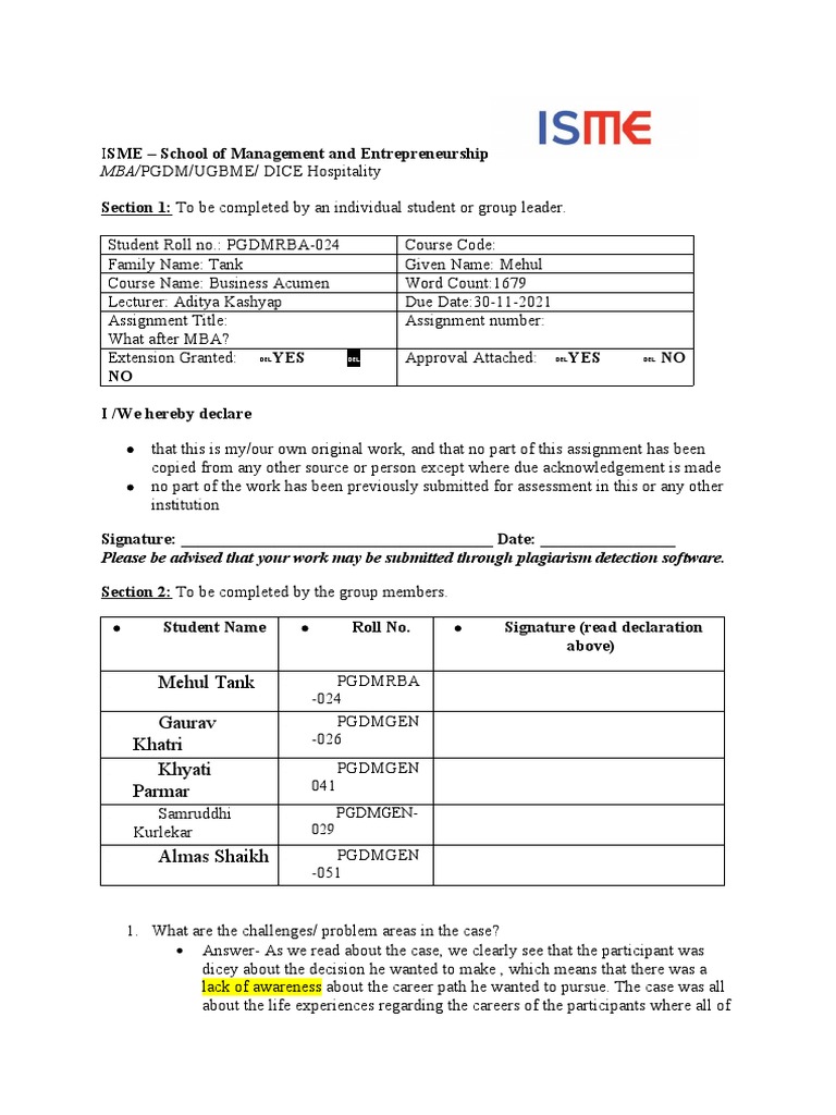 MBA/PGDM/UGBME/ DICE Hospitality: Mehul Tank Gaurav Khatri Khyati ...