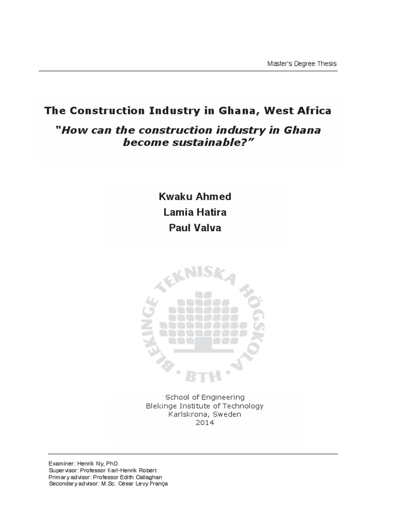 Sustainable Construction in Ghana | PDF | Sustainability | Green Building