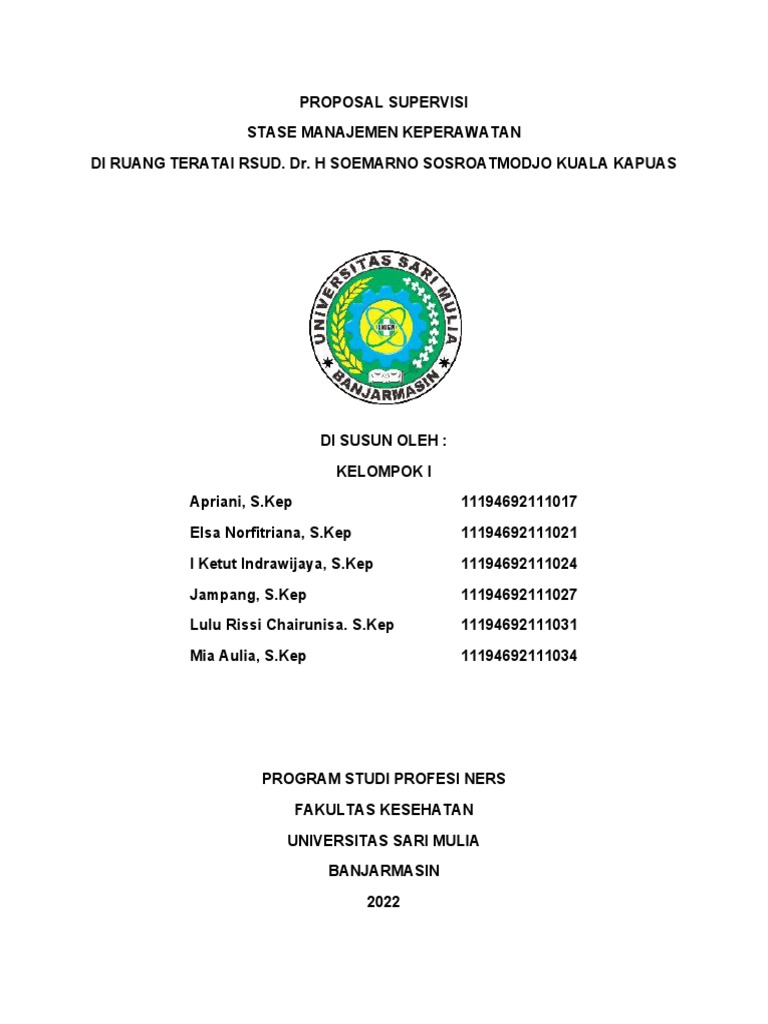 Proposal Supervisi | PDF | Sains & Matematika