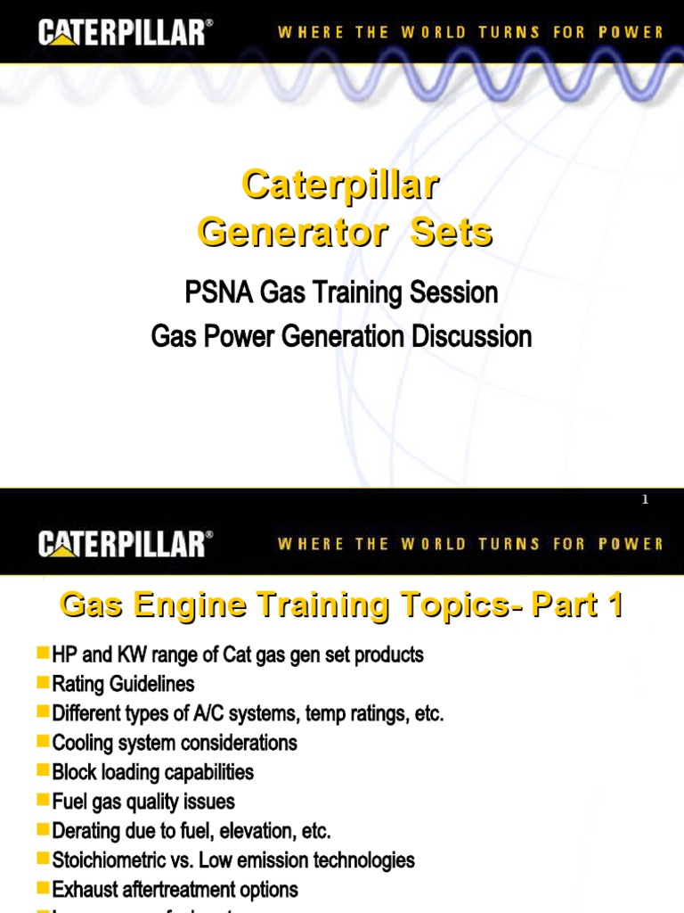 Caterpillar Gas Engine Training Guide | PDF | Turbocharger | Combustion