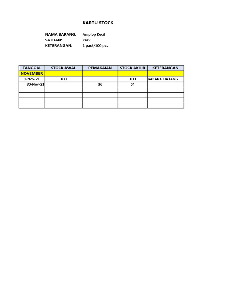 Kartu Stock Opname Atk | PDF