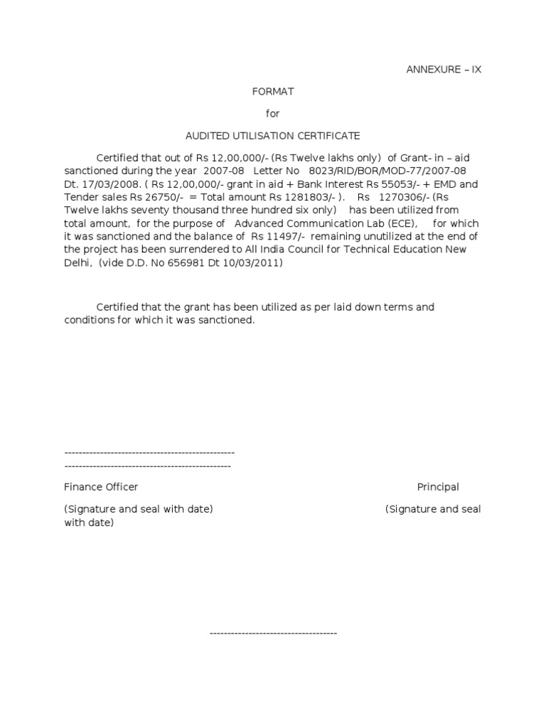 Audited Utilisation Certificate 2021-22 | PDF