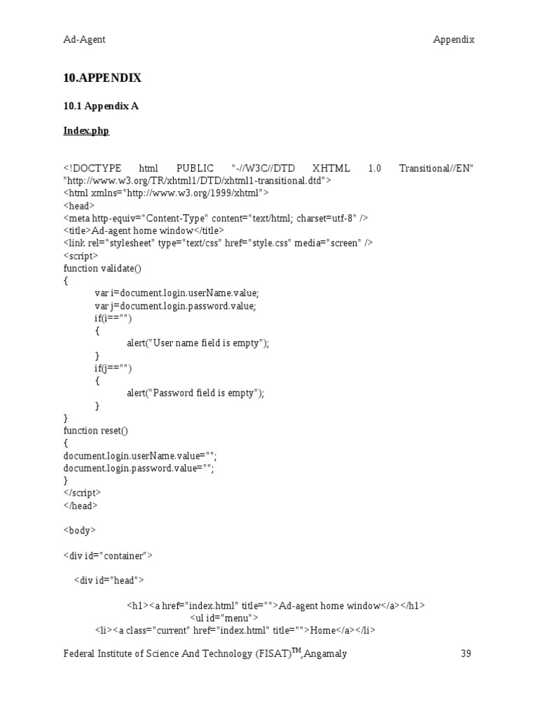 10.appendix: 10.1 Appendix A Index - PHP | PDF | Communication | Internet