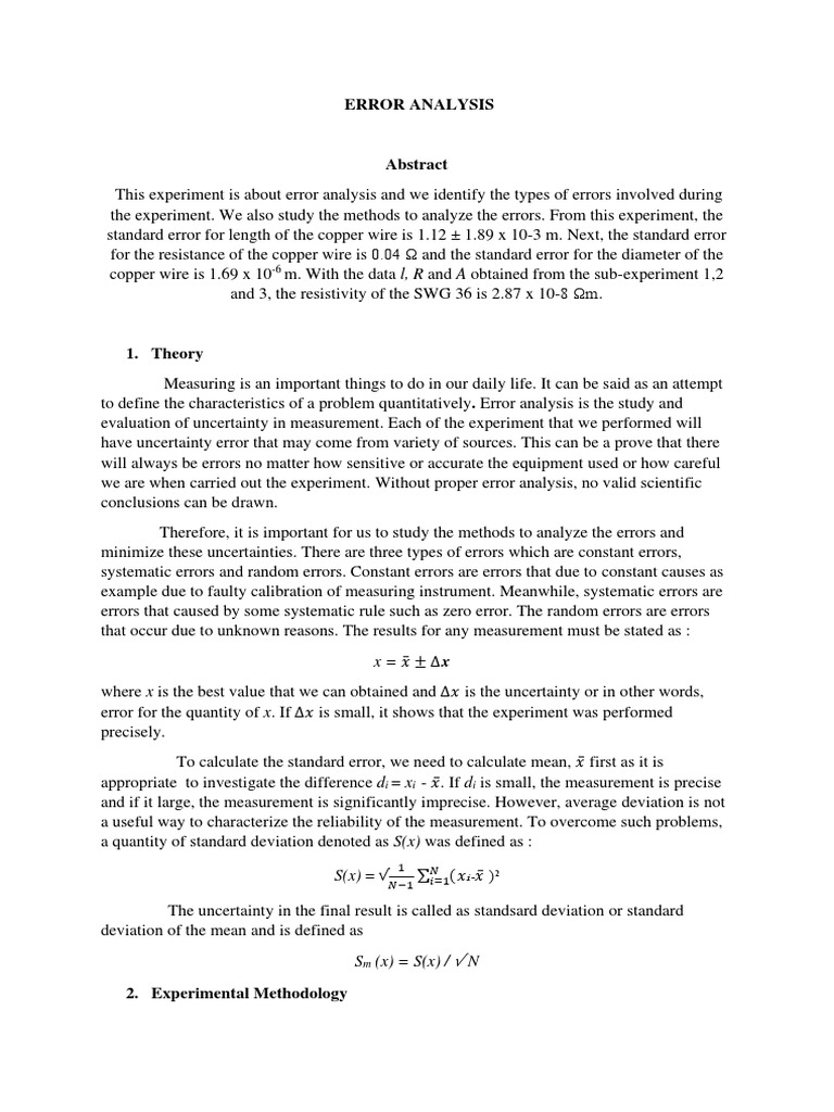 Error Analysis of Copper Wire Measurements | PDF | Observational Error ...