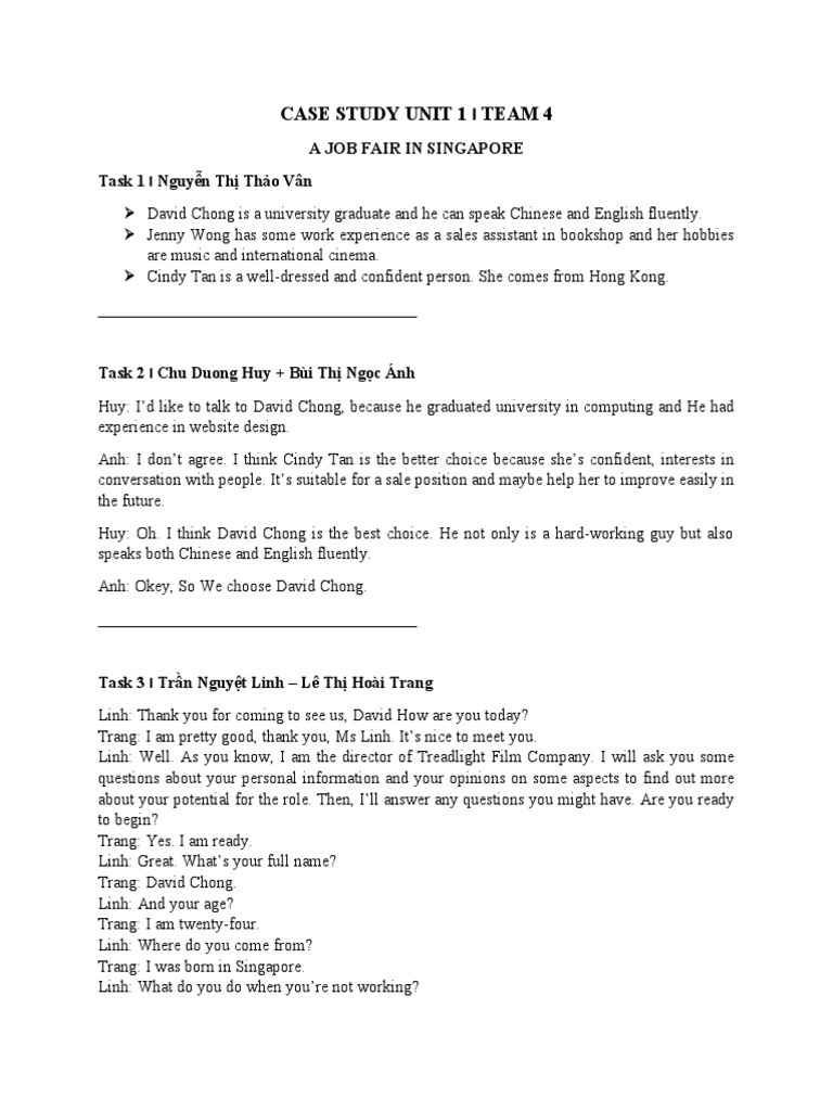 Case Study Unit 1 I Team 4 | PDF | Communication