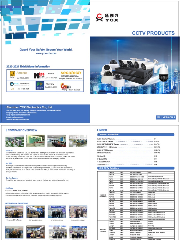 Ycx CCTV Product Catalogue | PDF | Information And Communications ...