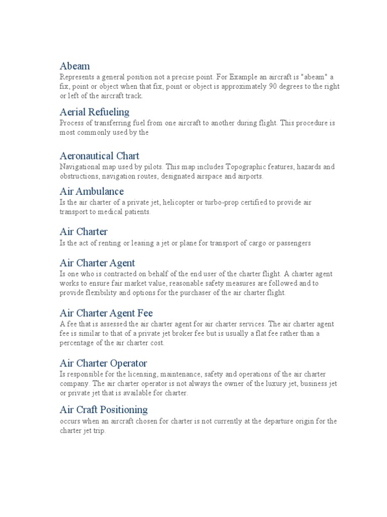 An Informative Guide to Key Aviation and Air Charter Terms | PDF ...