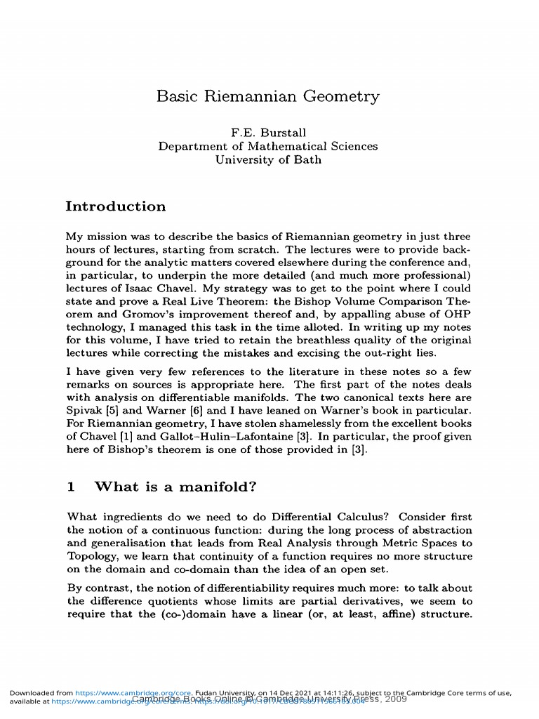 basic_riemannian_geometry | PDF | Differentiable Manifold ...