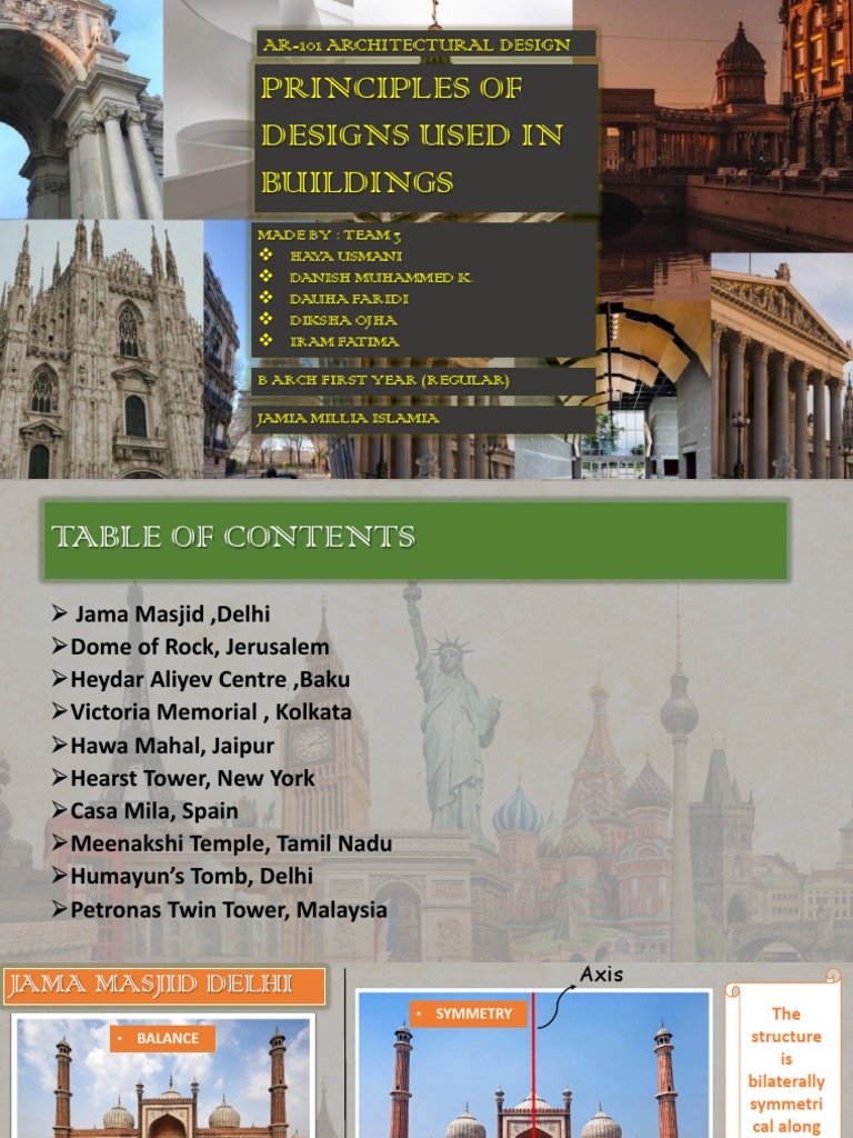 Design Principles Used in Buildings | PDF | Symmetry | Geometry