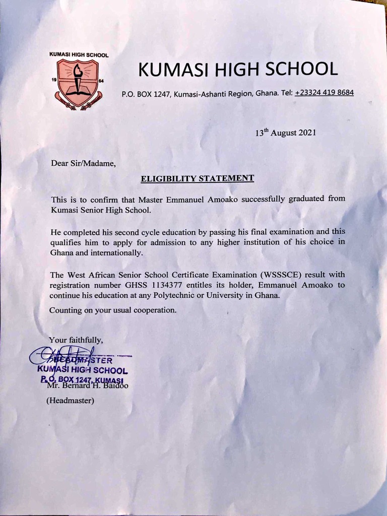 Eligibility Statement | PDF