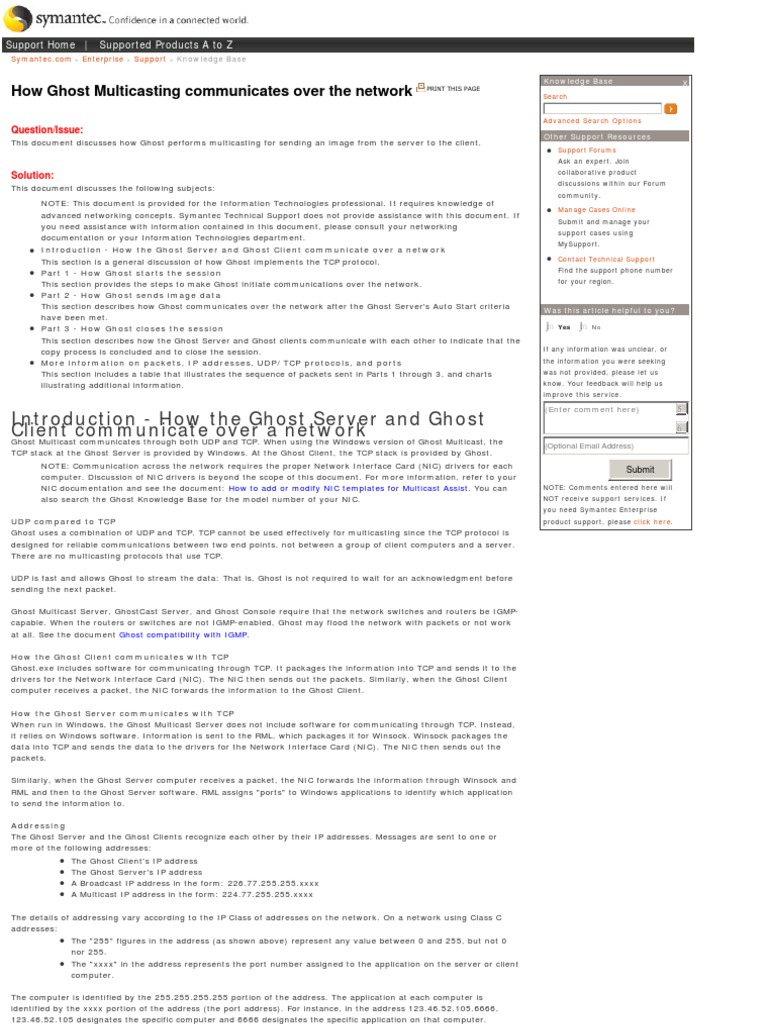 How Ghost Multicast Server | PDF | Transmission Control Protocol | Port (Computer Networking)