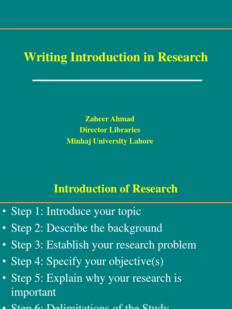 How To Write Introduction of Thesis or Paper | PDF | Hypothesis ...