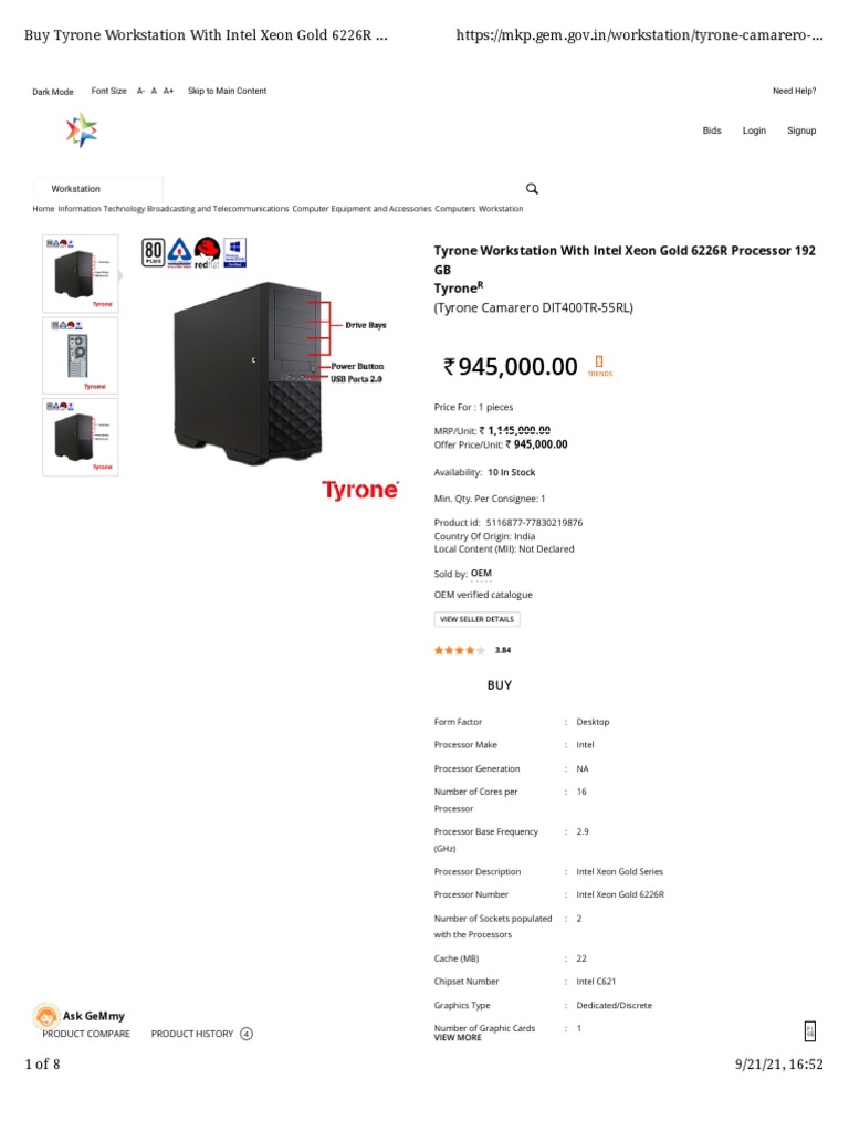 Buy Tyrone Workstation With Intel Xeon Gold 6226R .. | PDF | Solid ...