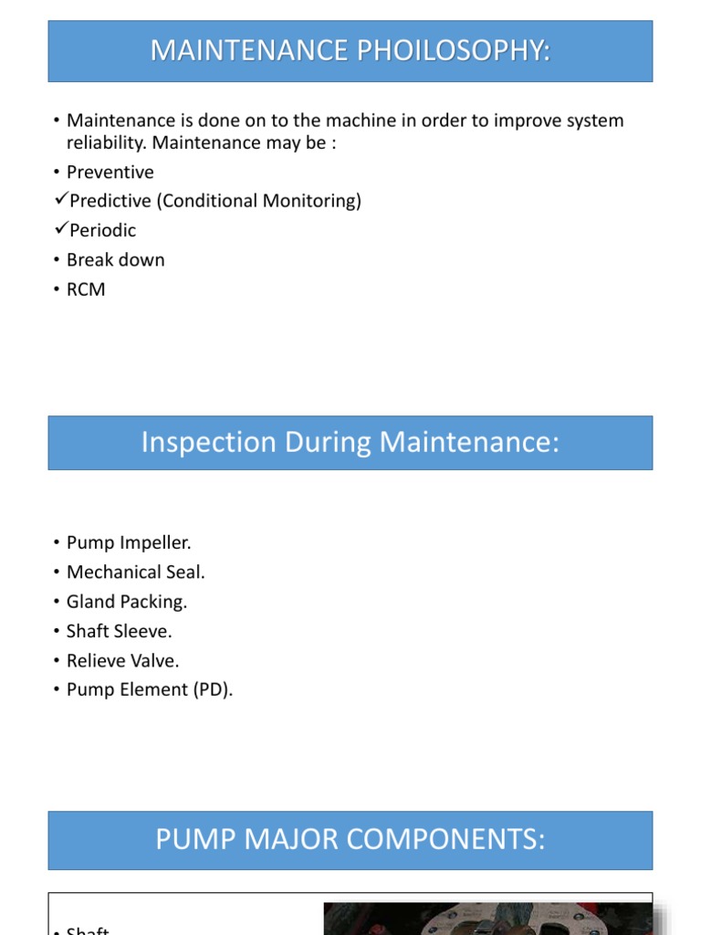 Maintenance Philosophy and Procedures for Centrifugal Pumps | PDF ...