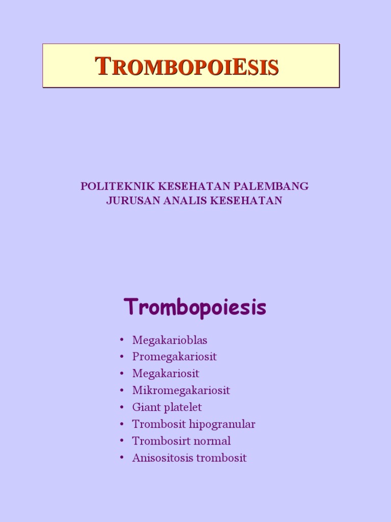 Jenis Dan Bentuk Trombosit | PDF