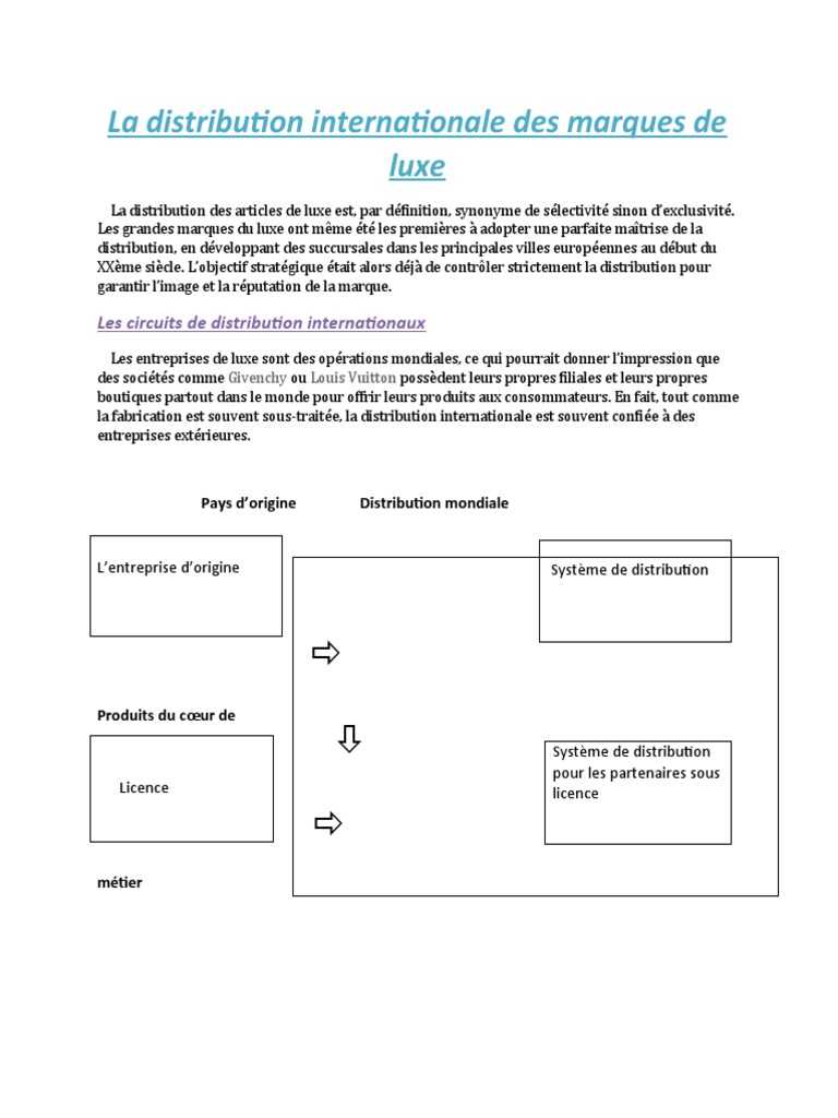 La Distribution Internationale | PDF | Articles de luxe | Commercialisation