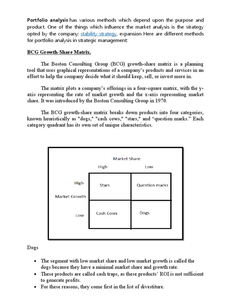 BCG Growth-Share Matrix | PDF | Value Chain | Market (Economics)