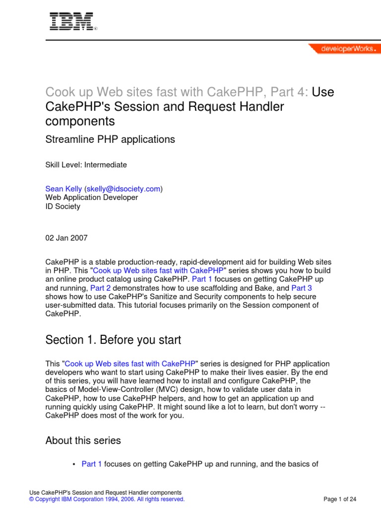 Cakephp Tutorial No 4 From Ibm Pdf Ajax Programming Databases 