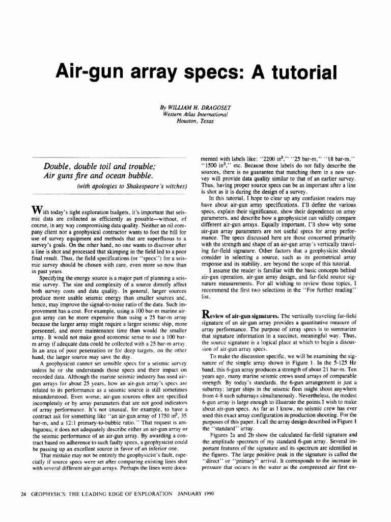 Air-Gun Array Specs: A Tutorial: Double, Double Toil and Trouble Air ...