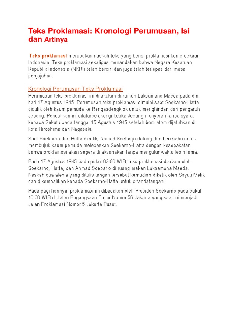 Proklamasi Kemerdekaan | PDF | Politik | Perjalanan