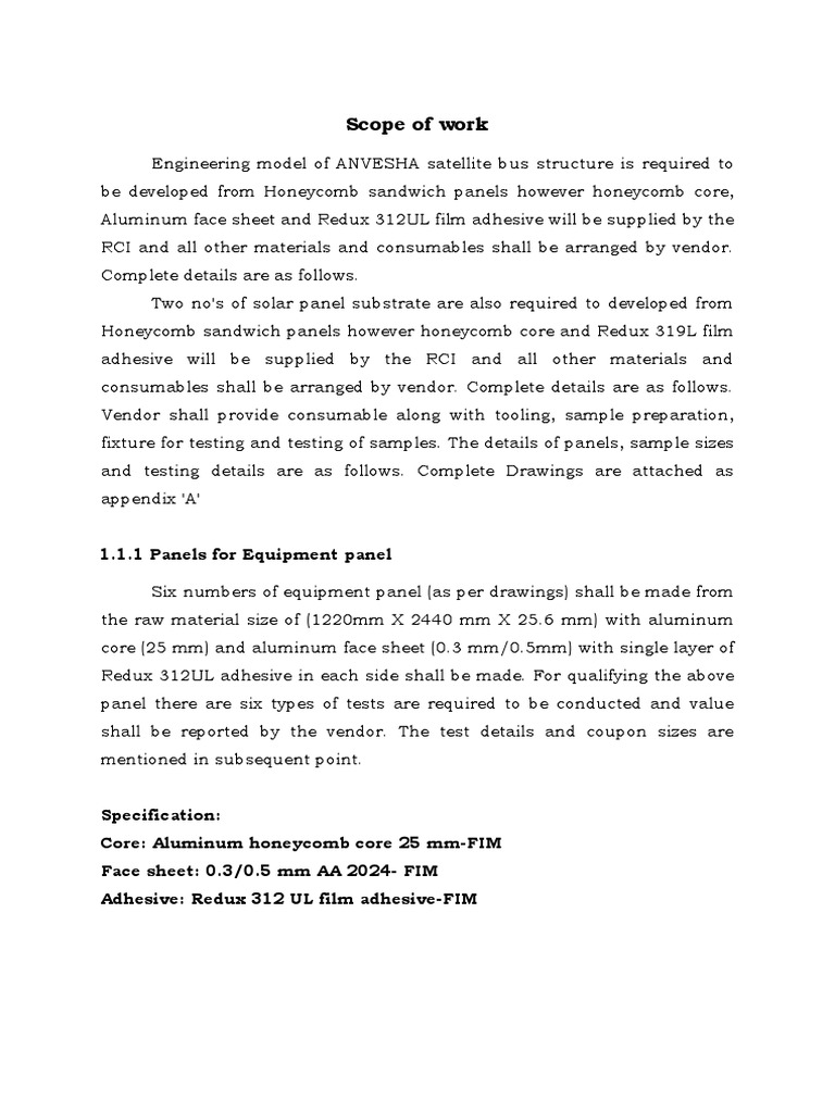 Anuvesha Scopeofwork | PDF | Adhesive | Materials