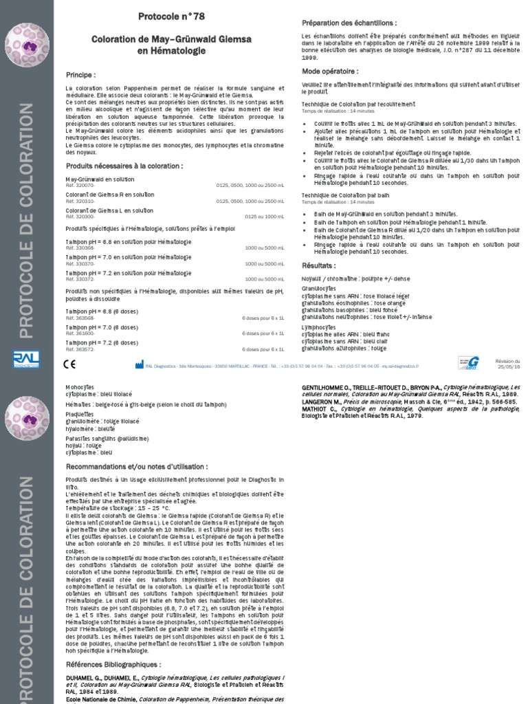 Coloration MGG | PDF | Monocyte | Biologie