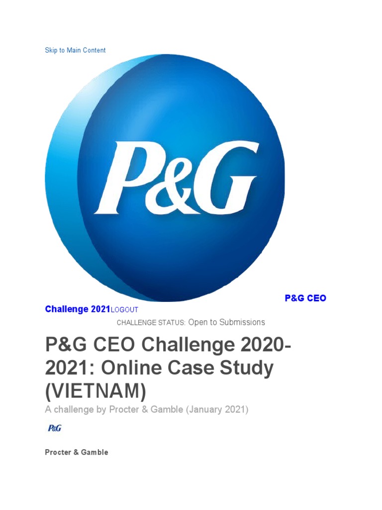P&G CEO Challenge 2020 | PDF | Recycling | Reuse