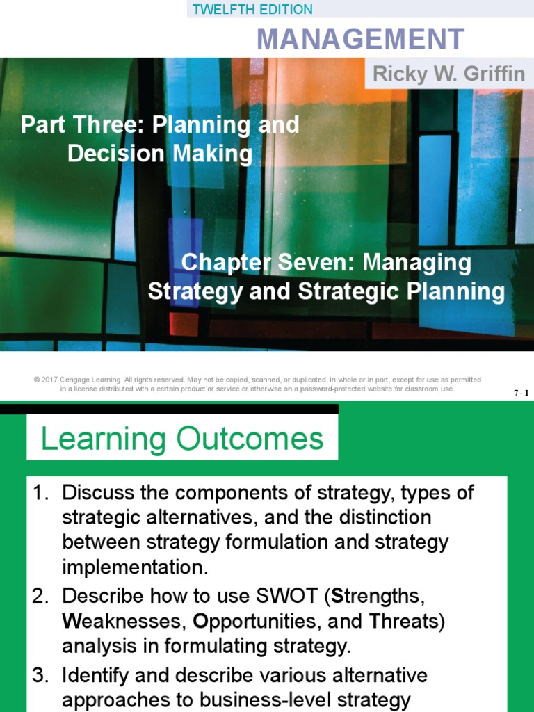 Griffin Mgmt12e PPT Instr Ch07 | PDF | Strategic Management | Swot Analysis