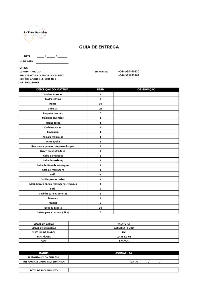 Guia de Entrega | PDF