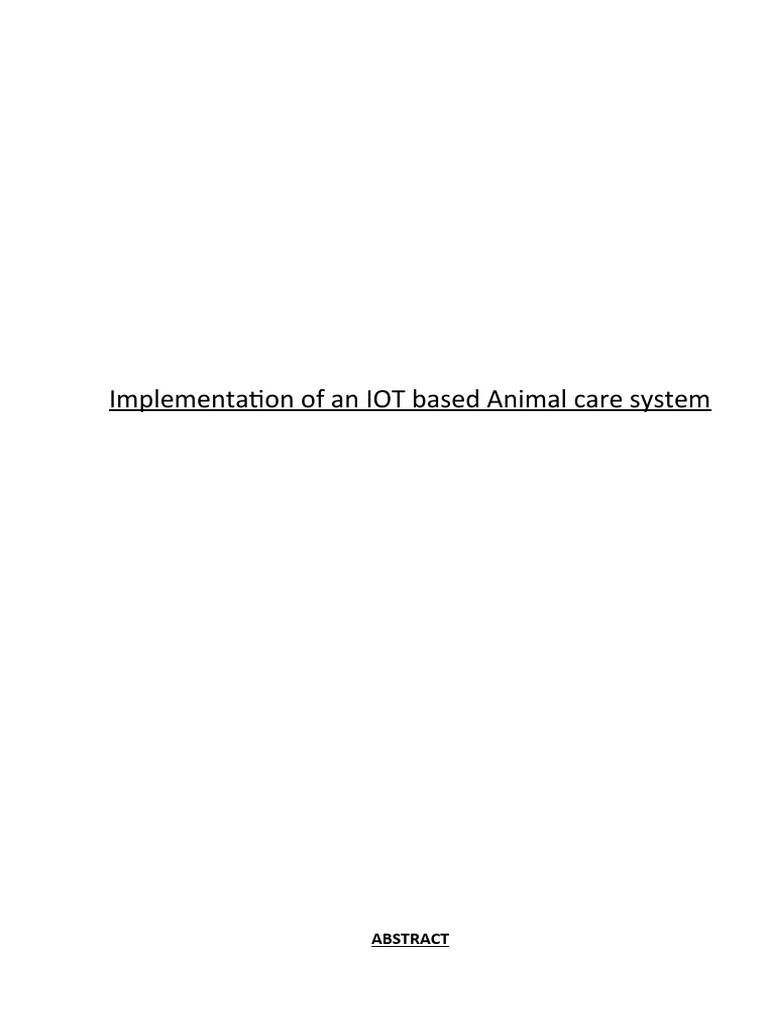 Implementation of An IOT Based Animal Care System Report | Download Free PDF | Arduino ...